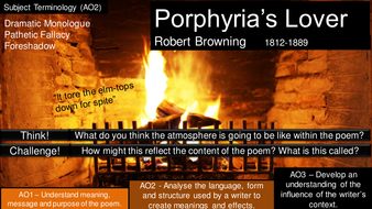Porphyria's Lover - Robert Browning - AQA Poetry - Love and ...