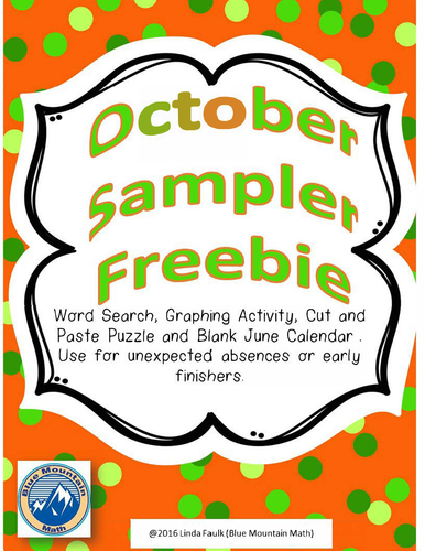 October Sampler Freebie | Teaching Resources