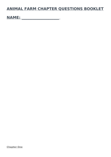 Animal Farm Chapter Questions | Teaching Resources