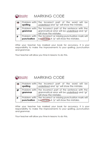 Speed marking in English | Teaching Resources