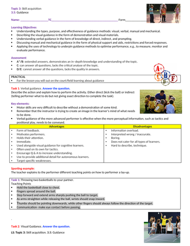 A-level PE EDEXCEL (Spec 2016) 3.5: Guidance | Teaching Resources