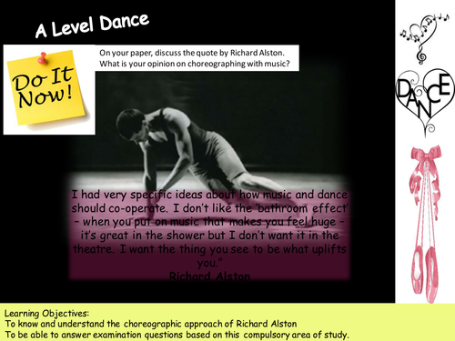 AQA A Level dance: New Specification: Richard Alston | Teaching Resources