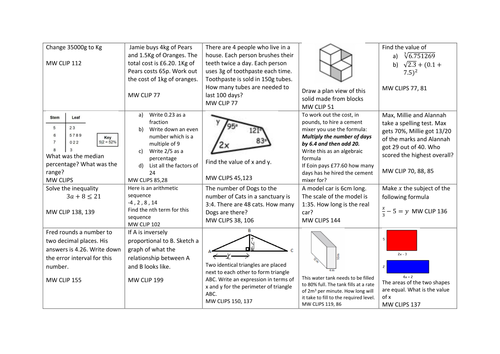 GCSE Edexcel 1MA1 Specimen Papers (set 2) Foundation Paper 3 revision ...