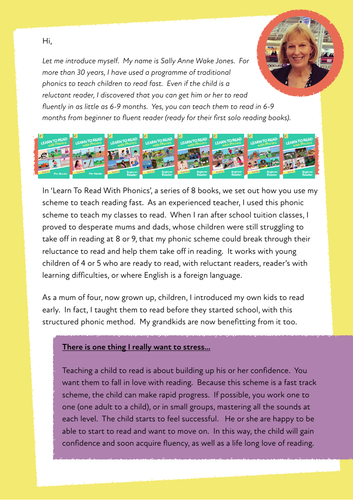 Learn to Read Rapidly with Phonics: Pre-Reader Book 1 | Teaching Resources