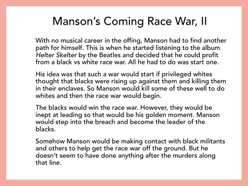 Charles Manson Family & Murder of Tate LaBianca et al - 102 Slides ...