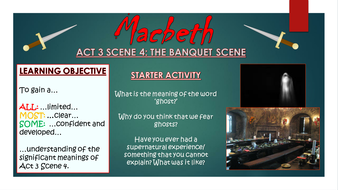 Macbeth: Act 3 Scene 4 - The Ghost (Banquet) Scene! | Teaching Resources