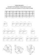 Fun Coded Message Subtraction Practice Worksheets | Teaching Resources