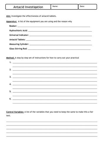 Antacid Investigation | Teaching Resources