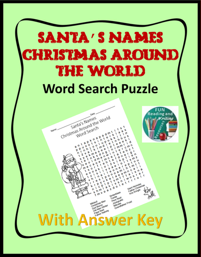 Christmas Around the World - Santa's Names Word Search Puzzle ...