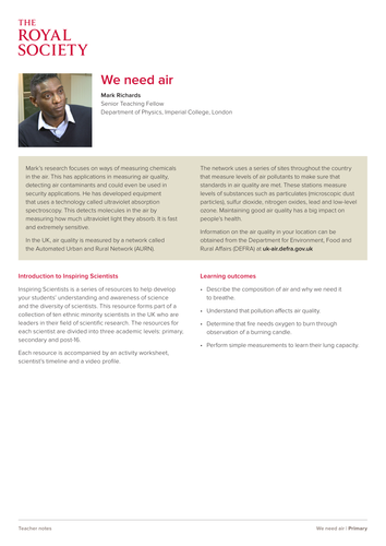 We need air | Teaching Resources