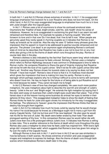 Romeo's changing attitude to love in Act 1 (Rosaline/Juliet) | Teaching ...