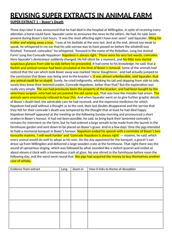 Themes in Animal Farm: 8 Revision Resources | Teaching Resources