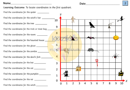 Halloween Maths Coordinates | Teaching Resources