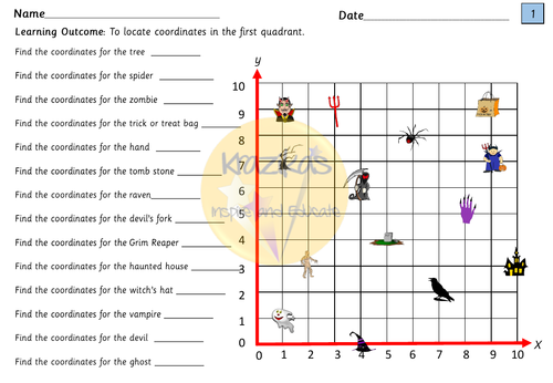 Halloween Maths Coordinates | Teaching Resources