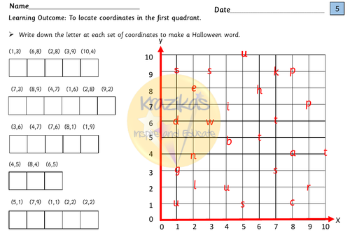 Halloween Maths Coordinates | Teaching Resources