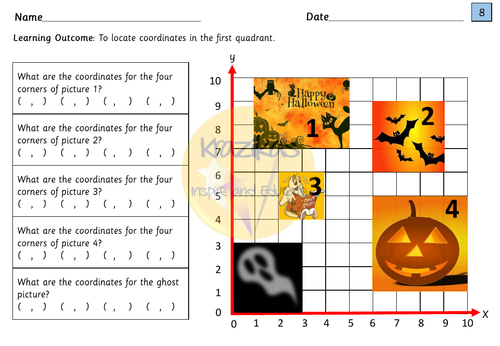 Halloween Maths Coordinates | Teaching Resources
