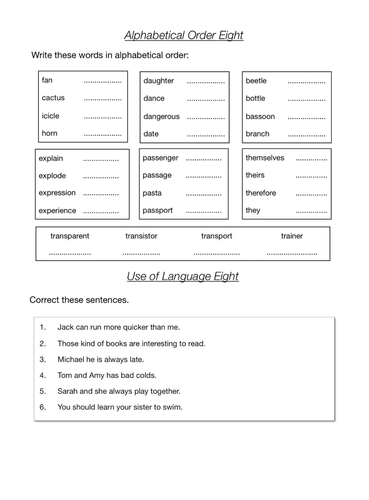 Test Your English Grammar And Punctuation Skills: Test 8 (9-14 years ...