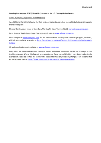 New English Language GCSE (Edexcel 9-1) Resources for 19th Century ...