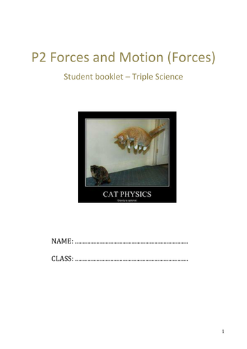 Physics IGCSE 0625 Student Booklet Complete Lesson - Forces | Teaching ...
