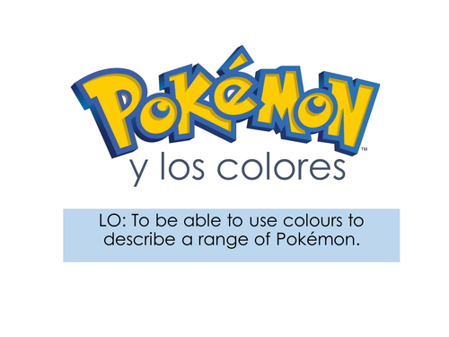 Los colores con Pokémon | Teaching Resources