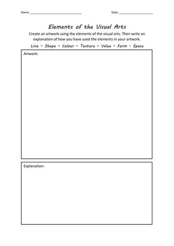 Elements of the Visual Arts presentation with worksheets | Teaching ...