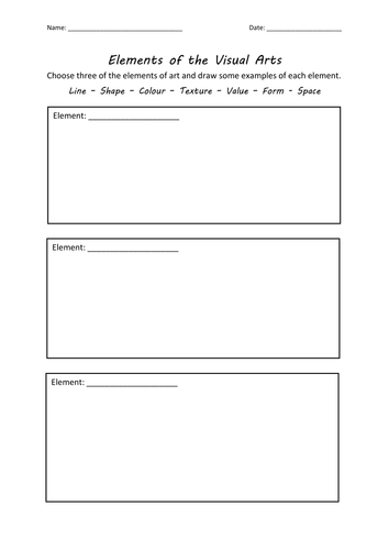 Elements of the Visual Arts presentation with worksheets | Teaching ...
