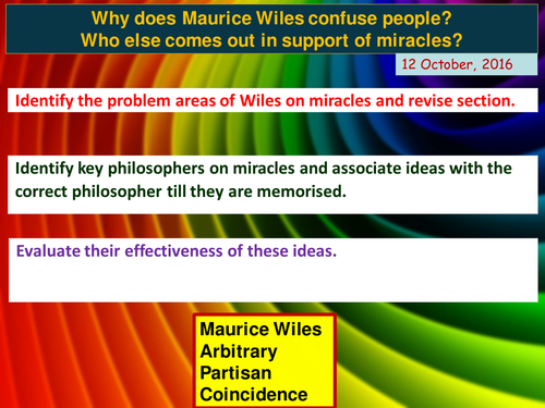 Wiles on Miracles | Teaching Resources