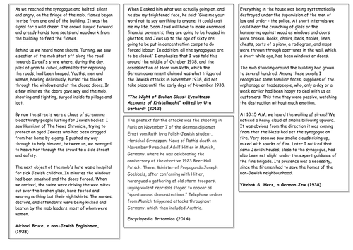 Kristallnacht sources | Teaching Resources Kristallnacht sources | Teaching Resources
