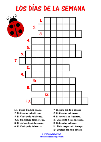 Spanish for Children 6 Worksheets Bundle: days of the week, colours ...
