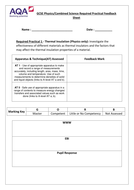 AQA GCSE Science (Physics Aspect) Required Practical Tracker Bundle ...