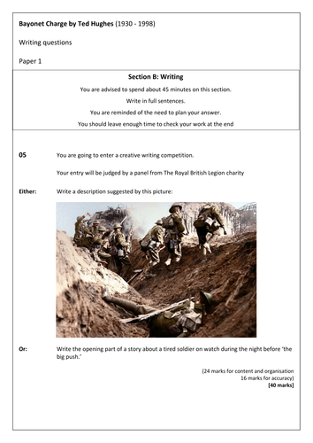 AQA new spec GCSE English Language writing tasks inspired by poems from ...