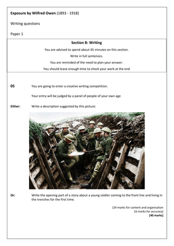 AQA new spec GCSE English Language writing tasks inspired by poems from ...