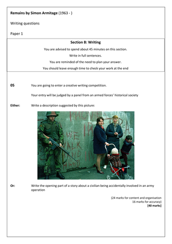 AQA new spec GCSE English Language writing tasks inspired by poems from ...