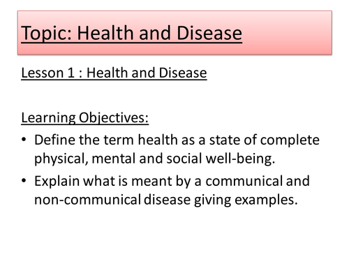 Health AND Disease KS3 Complete Lessons and Resources | Teaching Resources