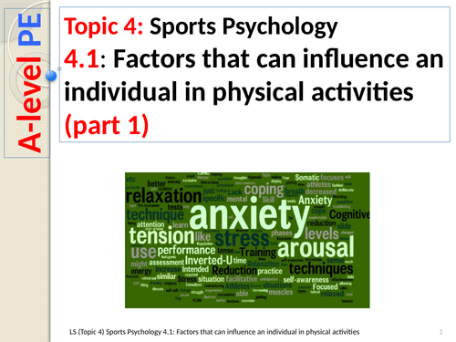 A-level PE EDEXCEL (Spec 2016) 4.1: Factors that can influence an ...