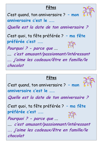 French Basics: Dates and Festivals | Teaching Resources