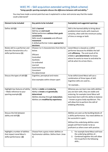 WJEC A'level PE (2016) Skill acquisition: Skill classification ...