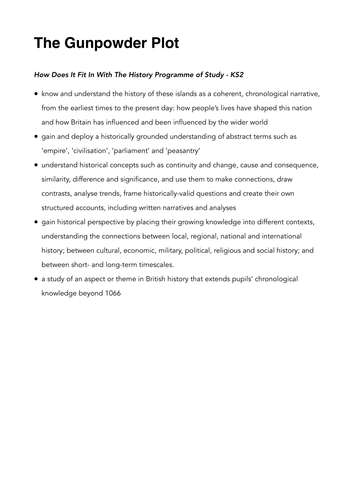 Gunpowder Plot Week-Long History/English Project | Teaching Resources