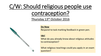 Religious Attitudes to Contraception | Teaching Resources