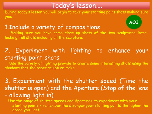 A-level Photography - starting points (Paper art) | Teaching Resources