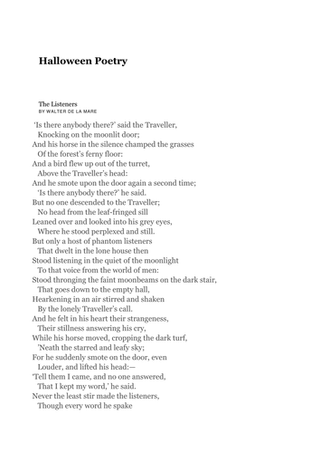 Halloween Poetry lesson | Teaching Resources
