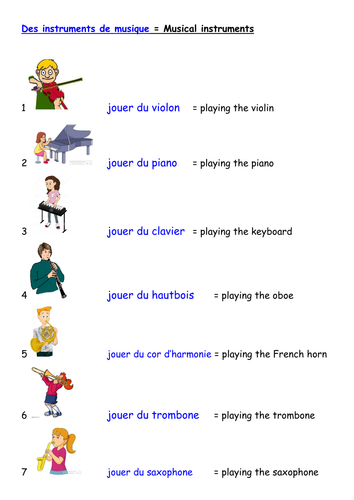 French Musical Instruments + jouer | Teaching Resources