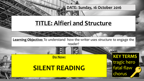 A View From the Bridge - Alfieri and Structure | Teaching Resources