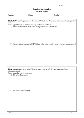 Whole school literacy CPD Reading strategies | Teaching Resources
