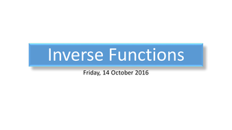 Inverse Functions (GCSE) | Teaching Resources