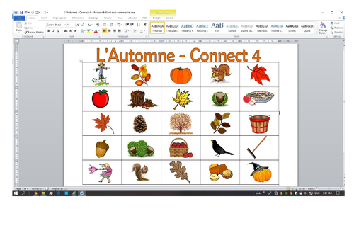 FRENCH - AUTUMN - PARLONS D'AUTOMNE - GAME | Teaching Resources
