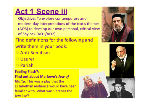 AQA 1-9 The Merchant of Venice Context and Act 1 | Teaching Resources