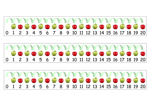 apple number line small and large teacher aid | Teaching Resources