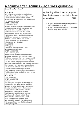 Macbeth Act 1 Scenes 6 and 7 | Teaching Resources