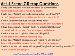 Macbeth Act 1 Scenes 6 and 7 | Teaching Resources